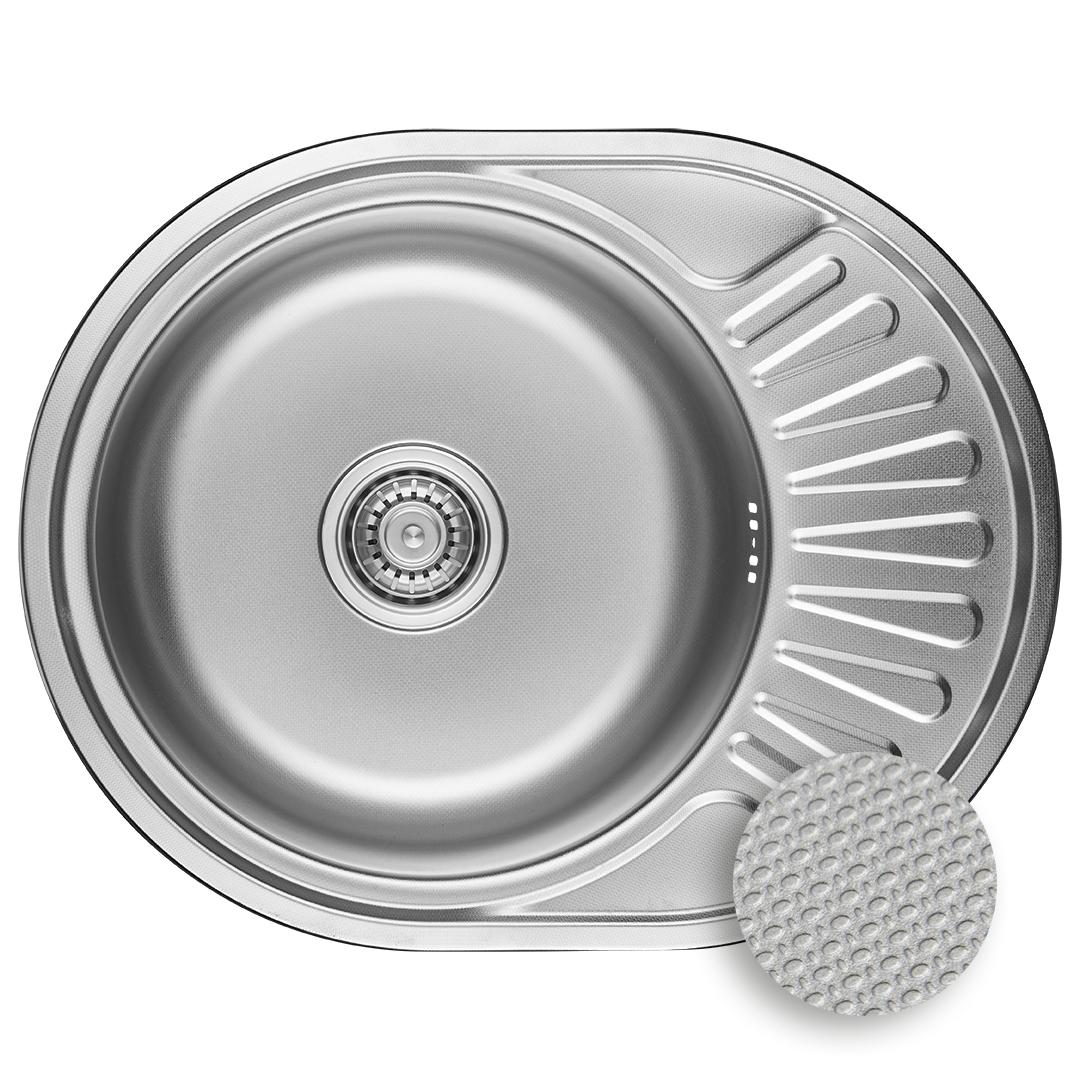 NORMAL 1-bowl steel inset sink with half drainer | Kuchinox